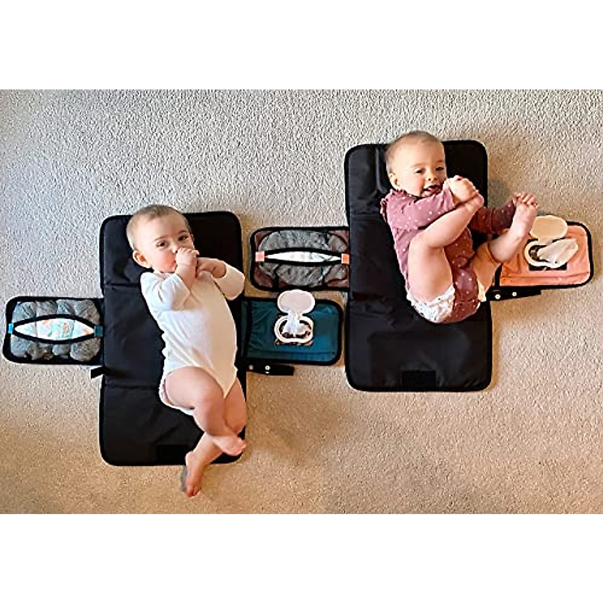 Changing Pad in Petrol Blue. Portable, One-Hand Use for Travel, Diaper Bag or Stroller.