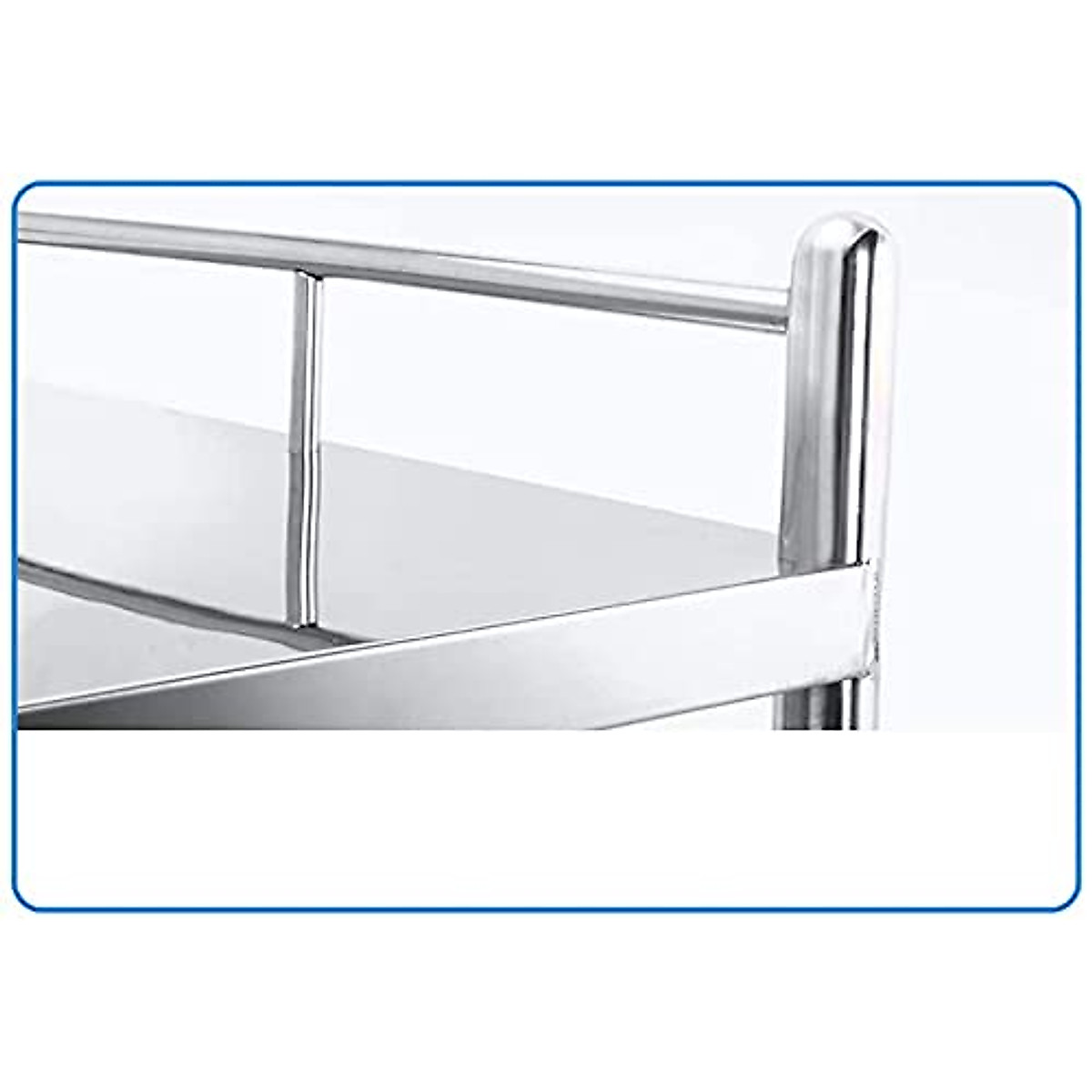 Medical Cart Kitchen Trolley Cart Island Rolling Serving Carts 430 Stainless Steel Medical Stroller Shelf with Single Drawer and Rubber Wheel,Welding Overall (Size : XS-(50x40x86cm))