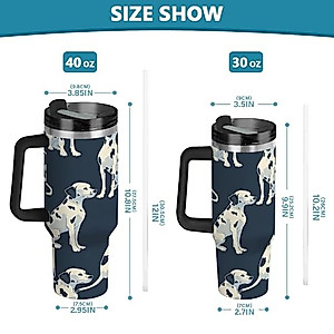 FRCSDIY Cartoon Dogs Insulated Tumbler with Handle and Straw Lid,40oz Leakproof Stainless Steel Cup BPA-Free Water Bottle