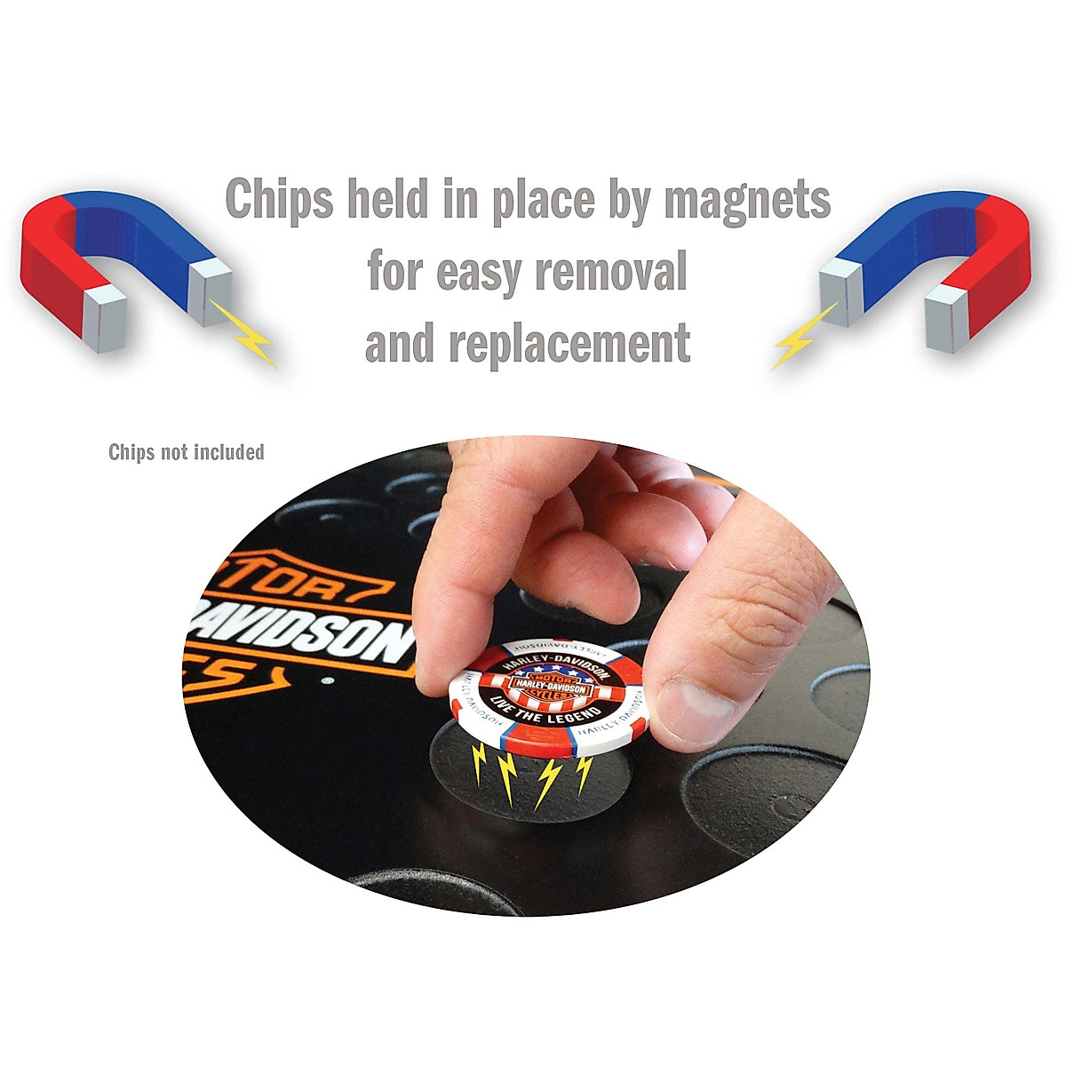 Harley-Davidson Bar & Shield Poker Chip Collector's Magnetic Frame 48 Count
