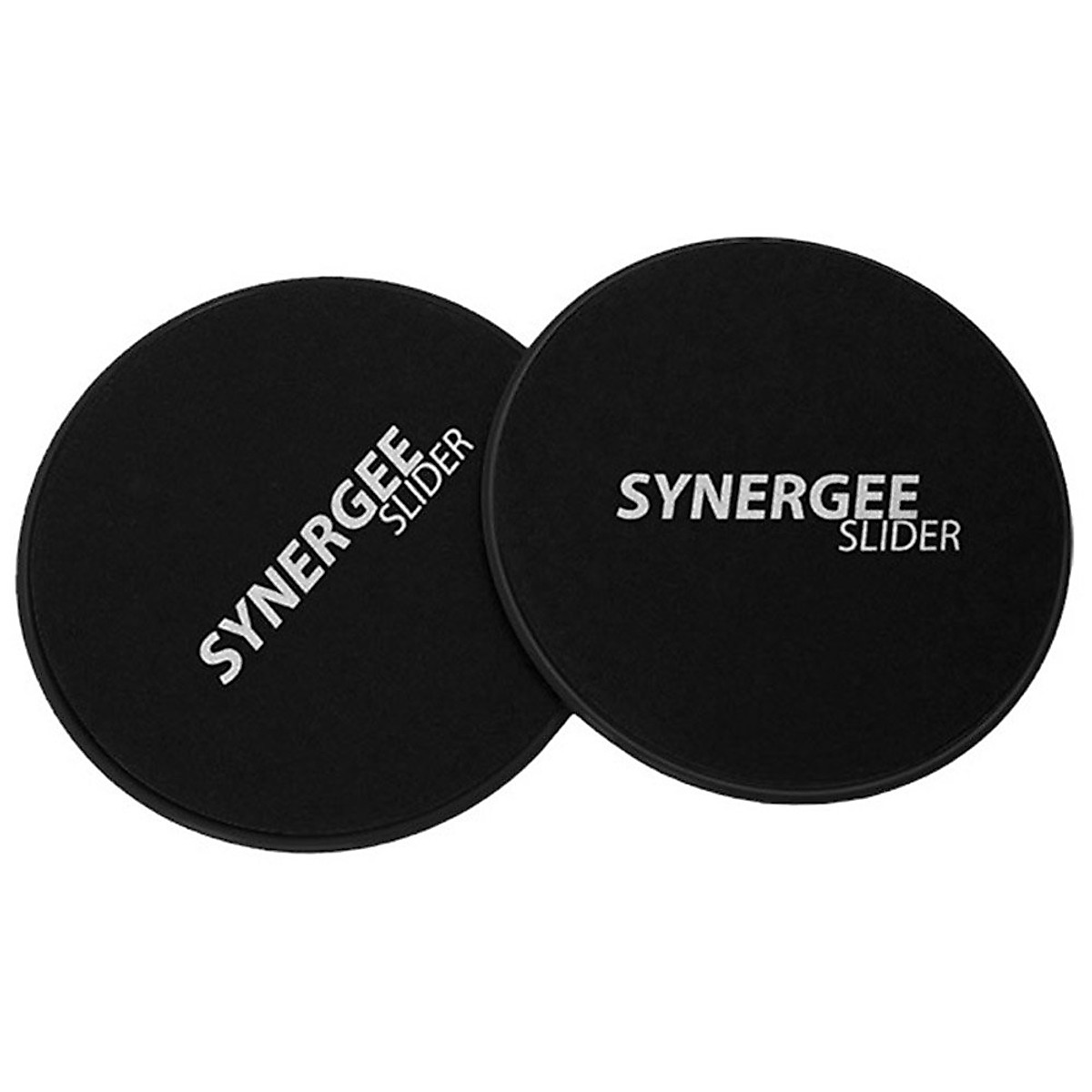 Synergee Jet Black Core Sliders. Dual Sided Use on Carpet or Hardwood Floors. Abdominal Exercise Equipment