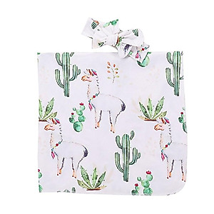 PROBABY Newborn Swaddle Blanket Baby Receiving Blankets Cactus & Llama Print Swaddle Sack Wrap Unisex Newborn Clothes for Baby Boy Girl 0-3 Months