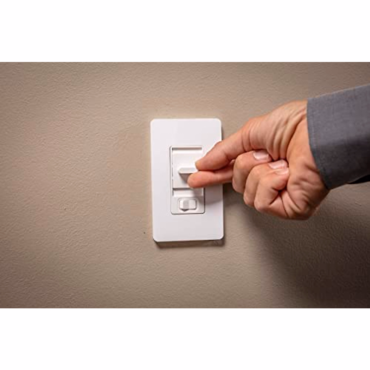 Square D by Schneider Electric Square D X Series 15 Amp Dimmer Light Switch Single-Pole/3-Way for LED, Halogen, Incandescent, and CFL Lighting, 600 Watt, Rocker, Matte Light Almond (SQR22601LA)