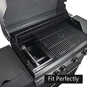 BBQMall Uniflasy Grill Parts Kit for Charbroil 463436215, 463436213, 463436214, 467300115, G432-001N-W1 G432-Y700-W1 G432-0096-W1 Grill Burner Tube Heat Plate Tent Cooking Grate Crossover Ignitior