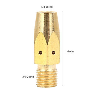 Brass Contact Tip Adapter,169728 Welding Gun MIG Gas Diffuser Replacement Part,for Miller M-25/M-40 and for Hobart MIG(5PCS)