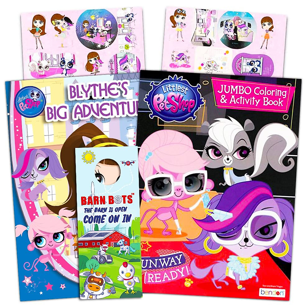 Littlest Pet Shop Coloring Book Super Set - 1 Coloring Books, 80+ Littlest Pet Shop Stickers and 2 Posters