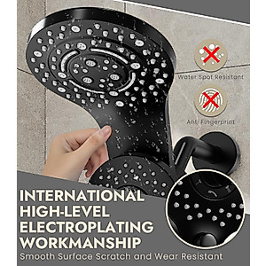Shower Heads With Handheld Spray Combo, High Pressure 2 IN 1 Rainfall Shower Head with 9 Spray Modes, Anti-leak Shower Faucet with 72'' Stainless Steel Hose & Magnetic Hand Held Shower (Matte Black)