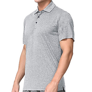 Men's Alpha Dry Fit Golf Polo Shirt - Light Grey, XXL, Regular Fit