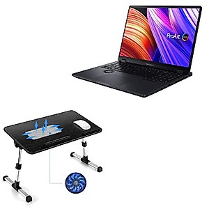 BoxWave Stand and Mount Compatible with ASUS ProArt Studiobook 16 (H7604) - True Wood Laptop Bed Tray Stand, Desk for Comfortable Work in Bed. for ASUS ProArt Studiobook 16 (H7604) - Jet Black