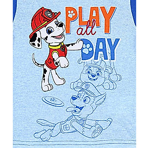 Paw Patrol Toddler Boys' Play All Day 4 Piece Long Sleeve Pajama Set Mix and Match (3T) Blue