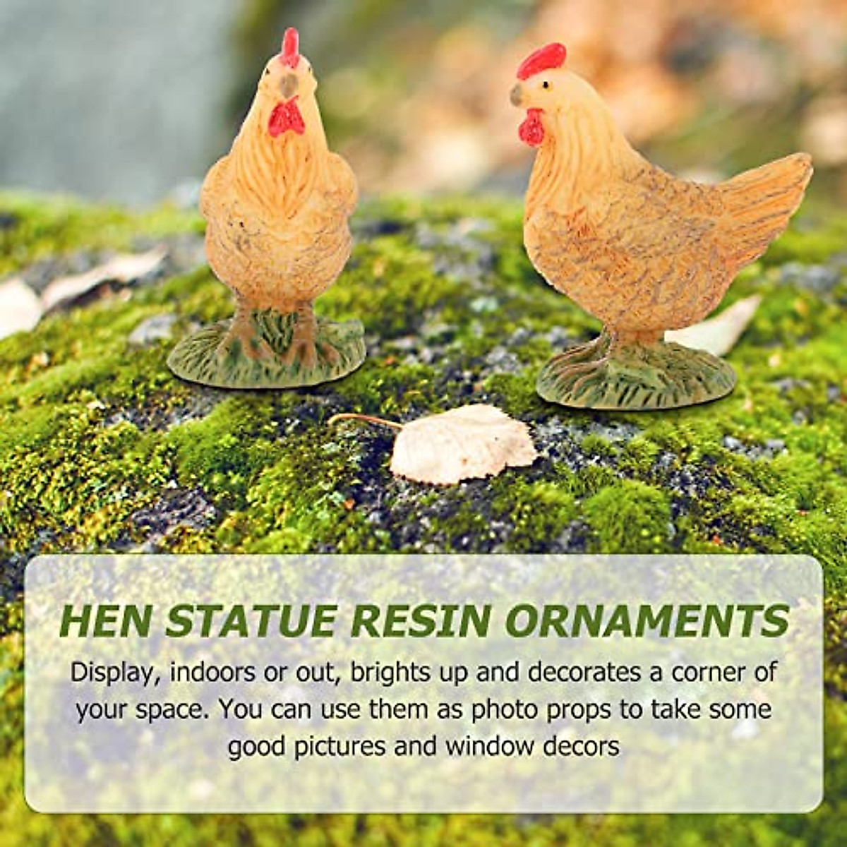 IMIKEYA Resin Hen Ornaments Lifelike Chicken Statues 3pcs Toy Chicken Ornaments Duck Resin Micro Scene Self Made Hen Figurines Chicken Figure Toy