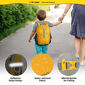 SKYSPER Kids Backpack 10L Toddler Backpack Travel Daypack for Preschool and Kindergarten(Yellow)