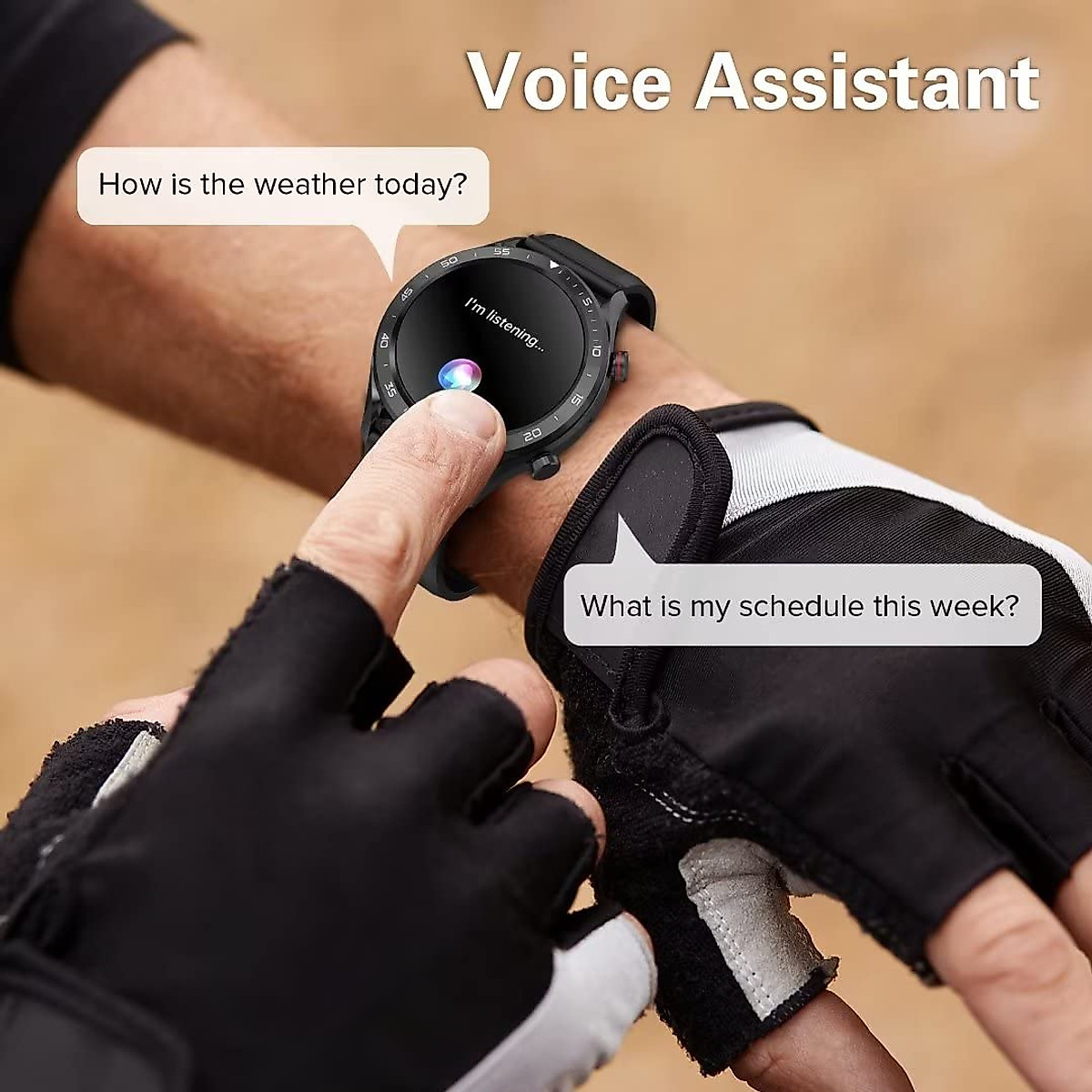 BRIBEJAT BT2 Pro Smart Watch for Men Compatible with Samsung iPhone Android Phones (Dial/Answer Call) Built-in Music Player, Voice Assistant, Real-time Heart Rate & Sleep Monitor, Black