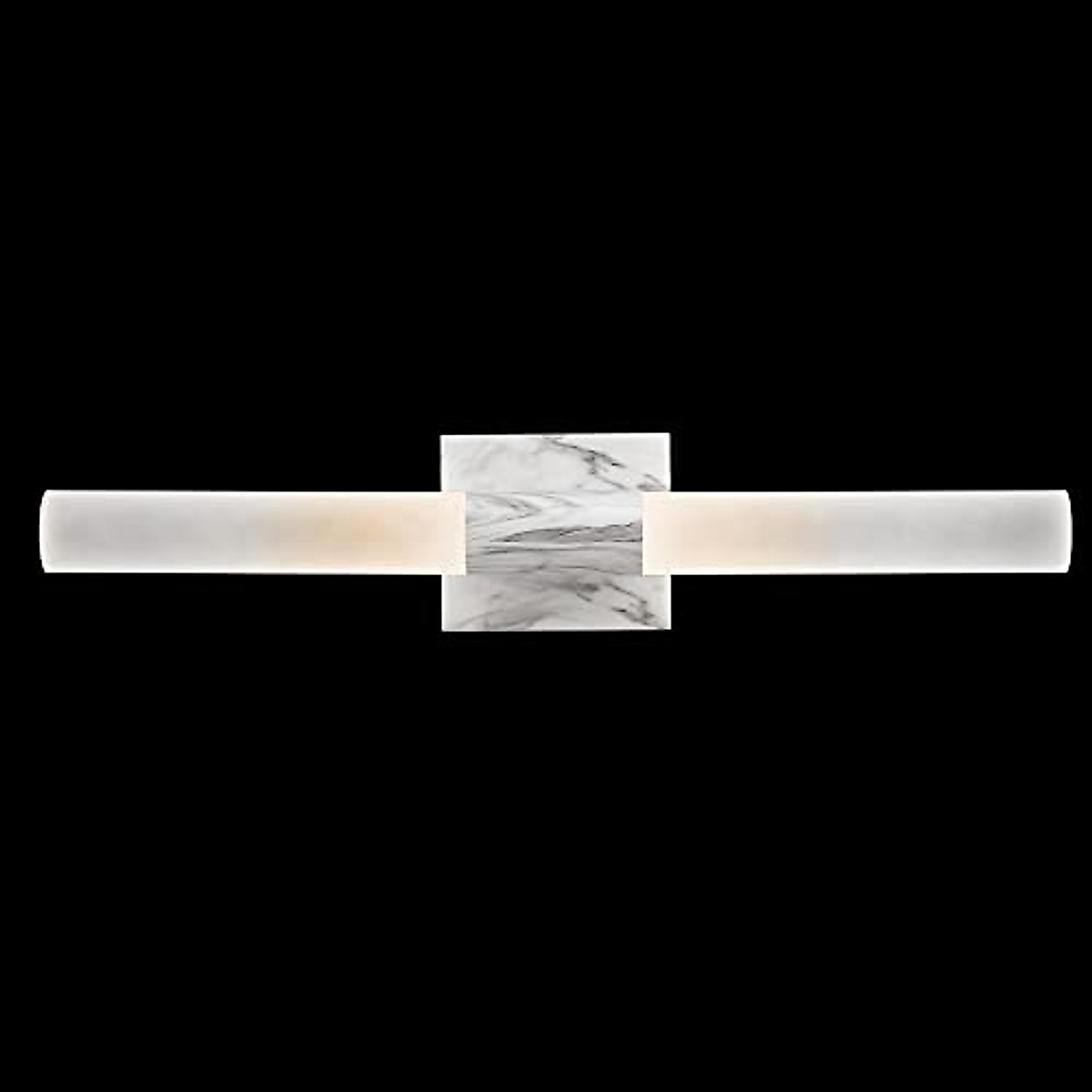Globe Electric 51847 Edinburgh 2-Light LED Integrated Dimmable Wall Sconce Vanity Light, White Faux Marble, Frosted Acrylic Shades, 19W, 1200 Lumens