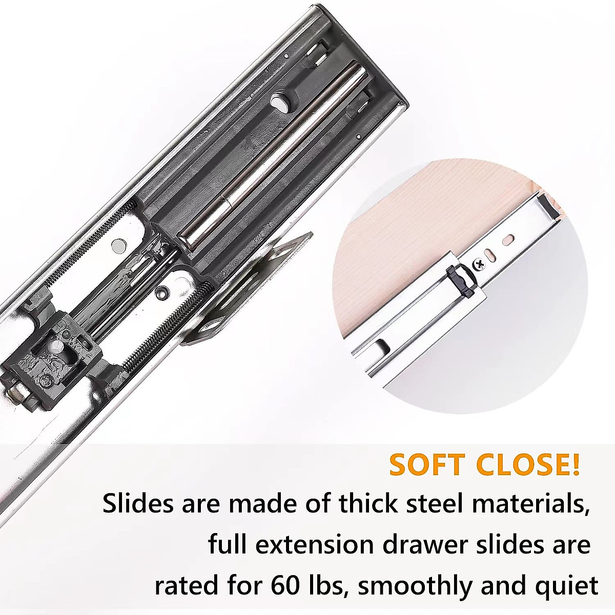 Mulush Pull Out Cabinet Organizer, Soft Close Slide Out Wood Drawer Shelves for Kitchen, 20”W x 21”D, Requires At Least 21.5” Cabinet Opening, Finished