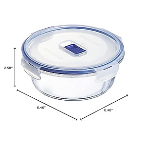 Luminarc Pure Box Active Glass Food Storage Container with Sliding Vent Lid (Round 920ML)