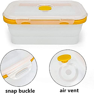 ECOBERI Collapsible Food Storage Containers, Food Grade Silicone, BPA Free, Airtight Snap-Top Lids, Microwave and Dishwasher Safe, Set of 5