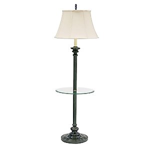 House Of Troy N602-OB Newport Collection Portable Floor Lamp with Table, Off-White Softback Shade, 55-3/4", Oil Rubbed Bronze