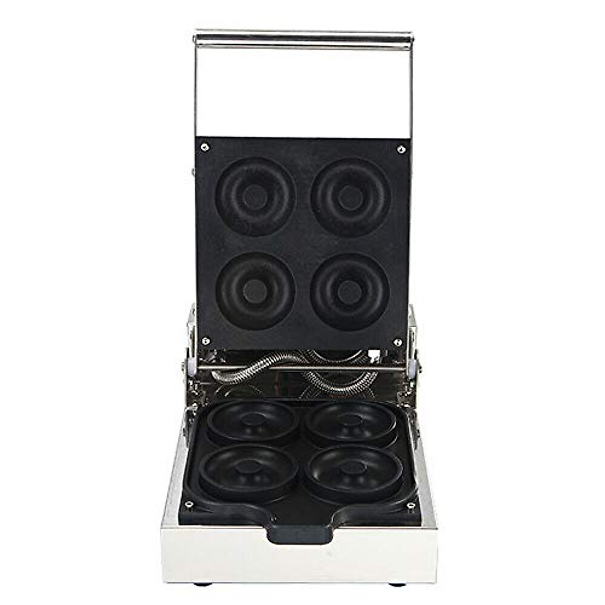Commercial Donut Machine, 4 Grids 8.5cm Electric Donut Maker Nonstick Double-side Heating Doughnut Baker for Bakery Dessert Shop Restaurant 110V 1100W