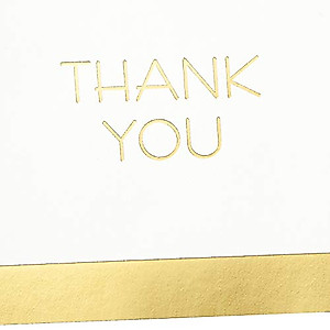 Hallmark Thank You Cards, Gold and White Bulk (40 Thank You Notes with Envelopes for Graduation, Business, Weddings, All Occasion)