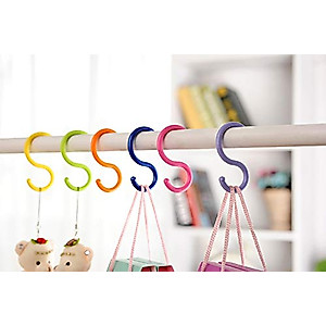 zison 12Pcs S Shaped Colorded Plastic Hanging Hooks,Shirt/Towel/Dress/Clothes Hanger Hook Home Kitchen Accessories