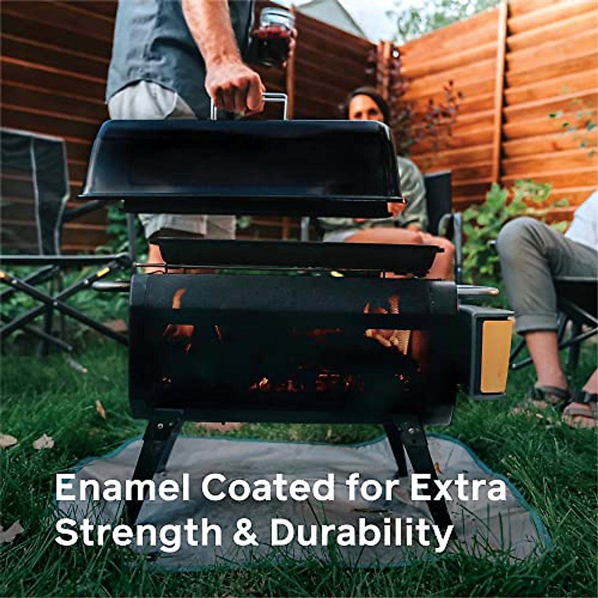 BioLite, Enamel Coated Grill Cover Lid for FirePit, Works with Charcoal and Firewood Cooking