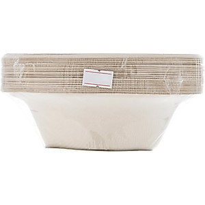 World Centric Compostable 11-1/2-Ounce Bagasse Bowl, 20-Piece