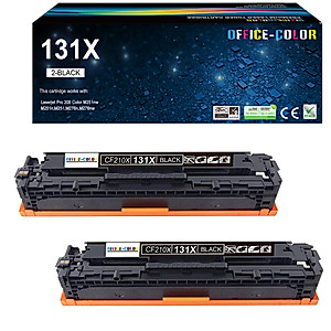 2 Pack 131X Black High-Yield Toner Cartridge Works with HP Laserjet Pro 200 Color M251nw M251n M251 M276n M276nw Printer Ink CF210X