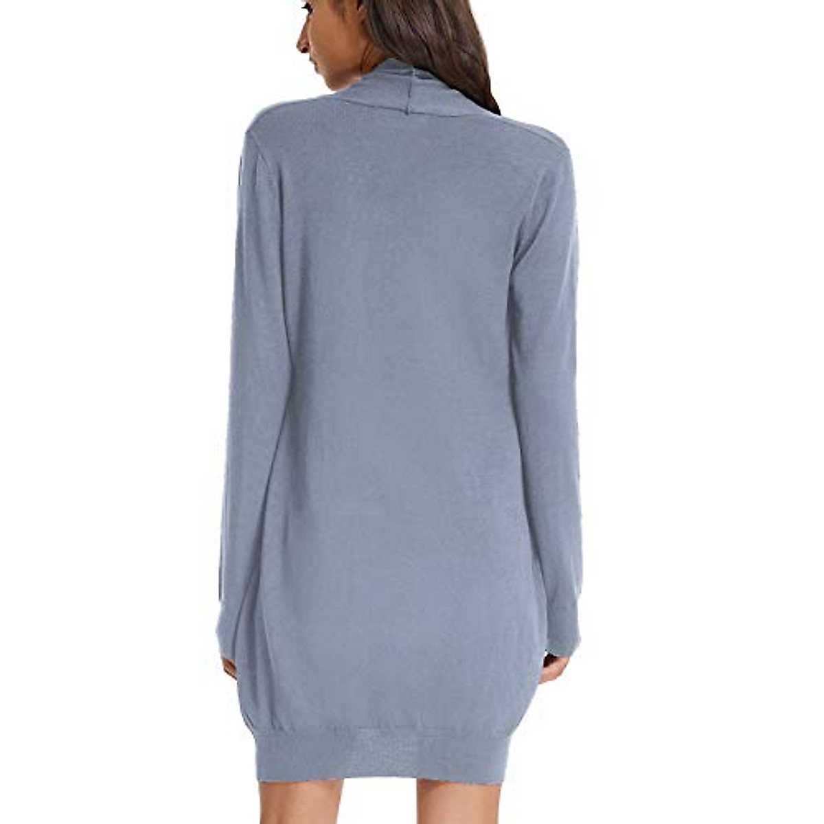 GRACE KARIN Plus Size Long Open Front Cardigans Sweaters for Women(3XL,Grey Blue)