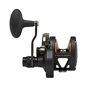 PENN Fishing Penn Fathom Lever Drag 2 Speed Conventional Fishing Reel, Black Gold, 15XN (FTH15XNLD2)