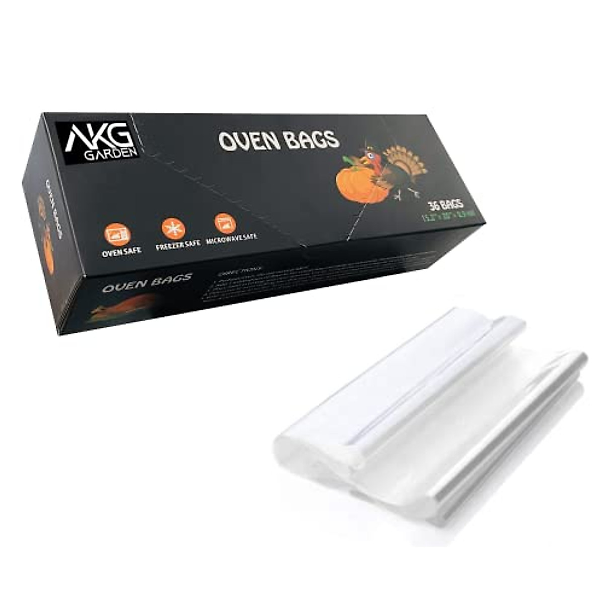 Turkey Oven Bags- Multi-Purpose Oven Bags for Cooking Baking, Roasting & Harvesting- Smell Proof Oven Cooking Bags Safe for Cooking Meats, Fish & Vegetables - Clear (15.2" x 20”) (36)