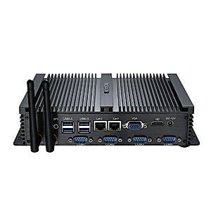 KINGDEL Powerful Mini PC, Fanless Industrial PC, Intel i5 Dual Core CPU, 8GB RAM, 128GB SSD, 2xNICs, 4xUSB 3.0, 4xCOM RS232, HD Port, Metal Case, W-11 Pro