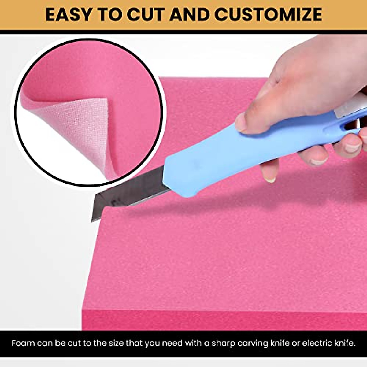 AK TRADING CO. 1/2" Thick-58 Wide Scrim Fabric TS Backed Sew Foam-Perfect for Upholstery, Car Replacement, Boat Seats, Office Furniture, and Much More-by The Yard, 1 Yard