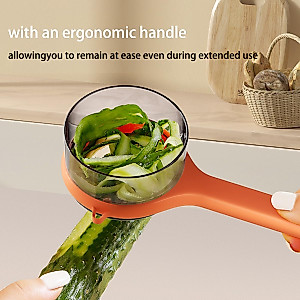 Vegetable Peeler with Container for Potatoes and Carrot - Perfect Addition Kitchen (Green)