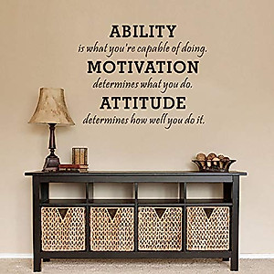 Ability Motivation Attitude Wall Decal Inspirational Quotes Sayings Decals Removable Vinyl Sticker Kids Room Living Room Bedroom Classroom Office Home Decor