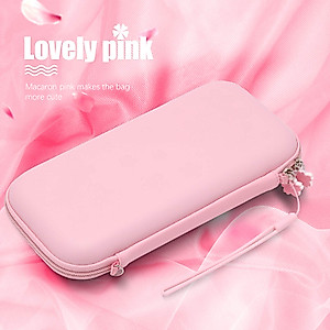 Switch Pink Accessories, Switch Pink Carrying Case, Switch Pink Protective Case, Cute Thumb Grips, Headphone Adapter, Desktop Stand, Screen Protector, Wrist Strap and Shoulder Strap