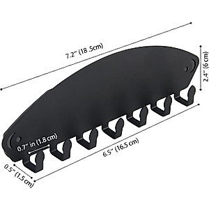 Naranqa Magnetic Hook Rack, Magnetic Key Holder for Wall 7 Hooks, Wall Mount Keychain Hanger for Refrigerator, Metal Cabinet, Grills, Dishwasher (Black)