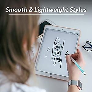 Stylus Pen (2 PCS), JAMBHALA Universal 2 in 1 Magnetic Disc Stylist Pens with Extra Replacement Tips for iPad, iPhone, Tablets, Samsung, Kindle and All Touch Screens Devices (Black/White)