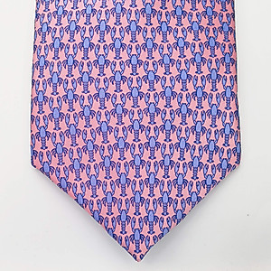 WITZROYS 100% Silk Ties for Men Handmade Neckties with Lobsters Printed+Gift box