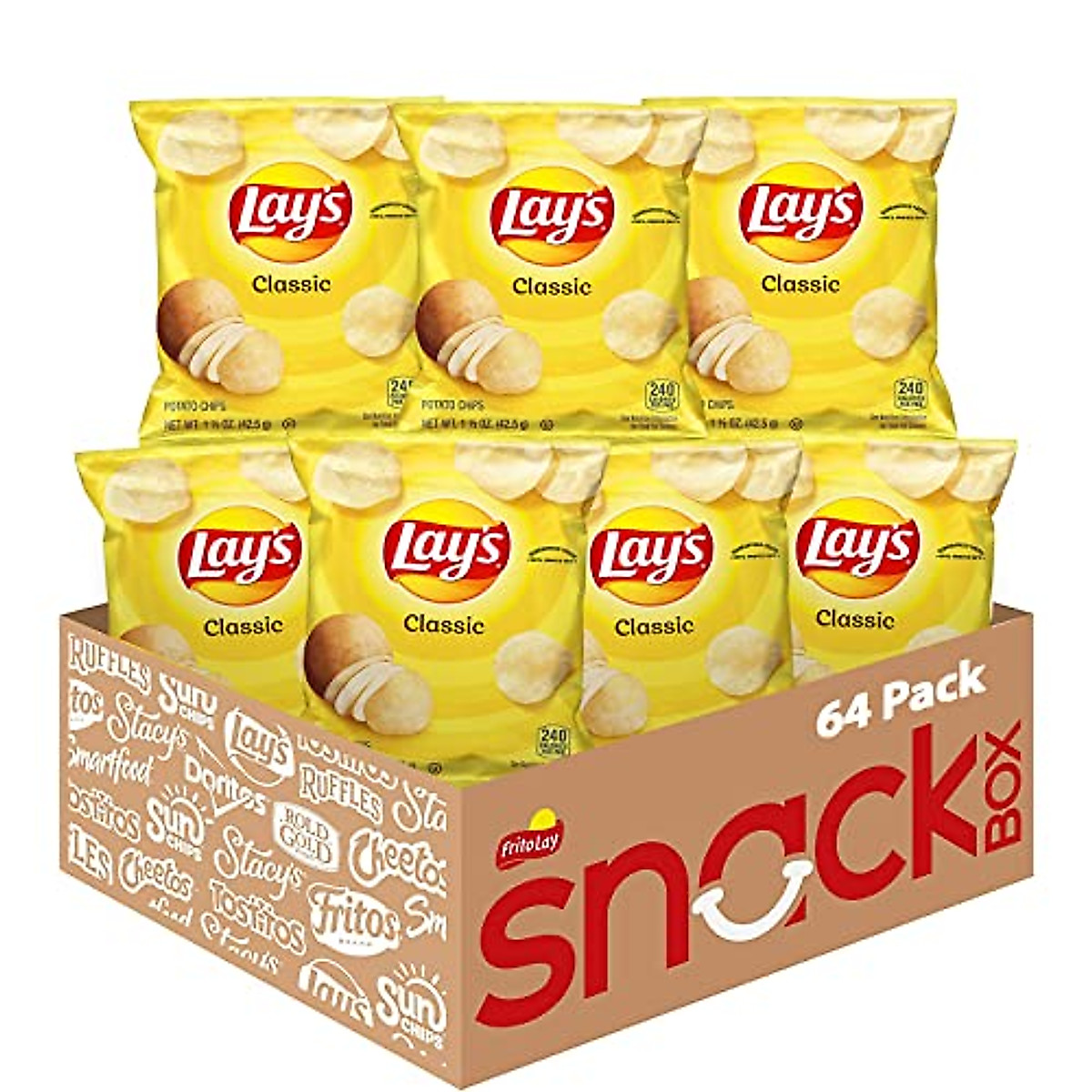 Lay's Potato Chips, Classic, 1.5 Ounce (Pack of 64)