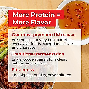 Red Boat Fish Sauce, Phamily Reserve | Premium 50°N fish sauce sustainably made with just two ingredients in Vietnam | Higher Protein For Exceptional Flavor | Gluten and sugar free, no preservatives | 8.45 fl oz.