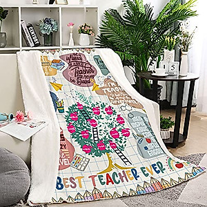 Onecmore Teacher Gifts for Women Throw Blanket Teacher Appreciation Gifts Teachers Day Graduation Retirement Gifts Best Teacher Christmas Back to School Gifts New Teacher Gifts for Couch Bed 50"x60"