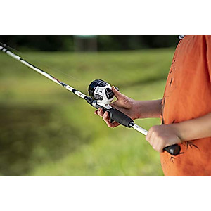 Abu Garcia 5’6" Ike Dude Youth Fishing Rod and Reel Spincast Combo, 2-Piece Rod, Size 6 Reel, Right Handle Position