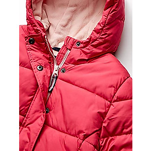 Amazon Essentials Girls' Heavyweight Hooded Puffer Jacket, Pink, Medium