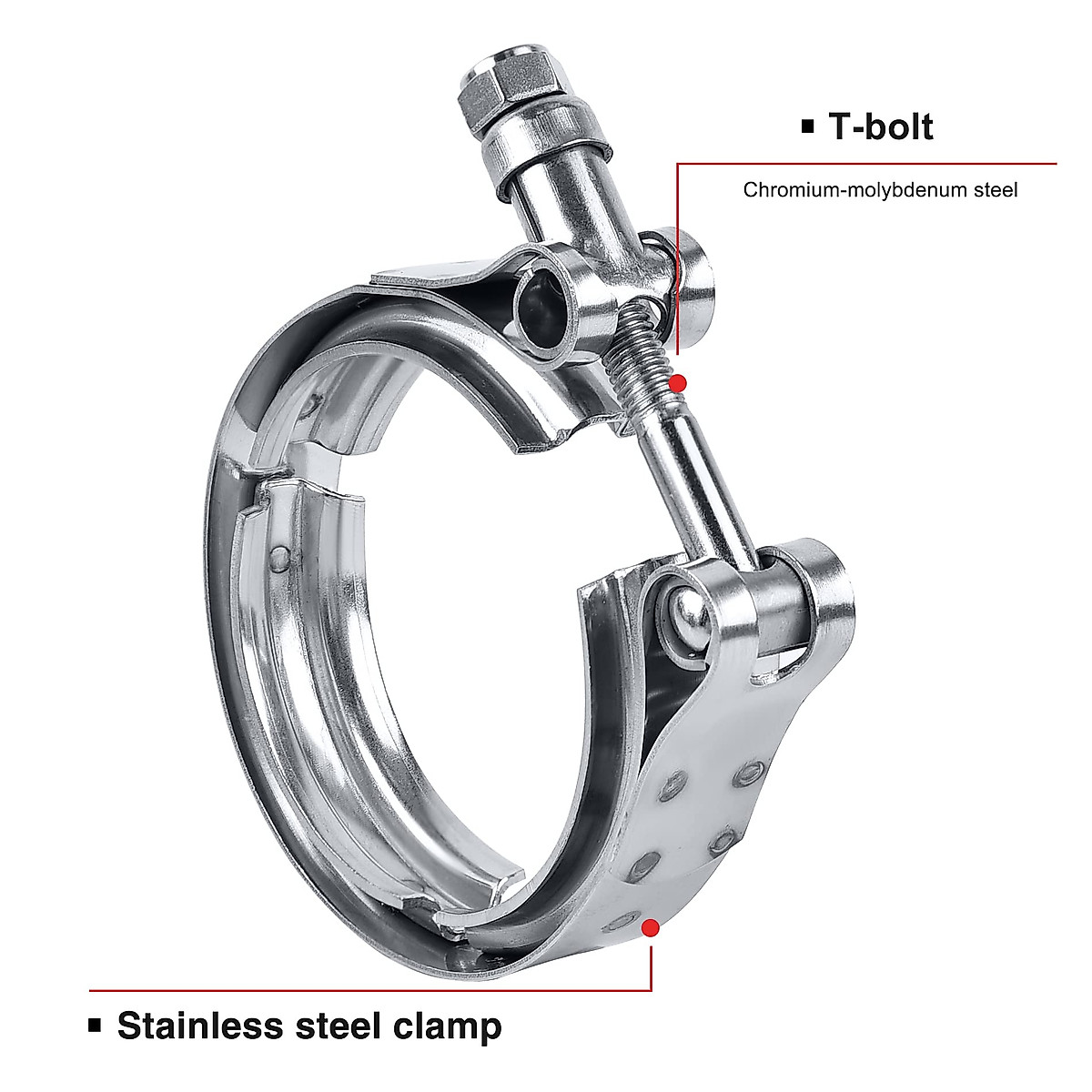 EVIL ENERGY 3.0" V Band Clamp for Flange Kit Stainless Steel, Bundle with 4 Holes Adjustable Exhaust Hanger Universal 2PCS