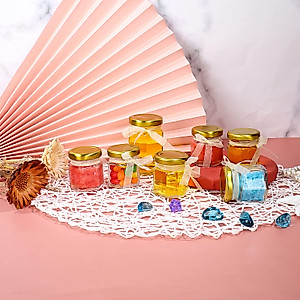 BIGIVACA 1.5 oz Hexagon Glass Jars with Golden Lids.Set of 48 Pack Mini Canning Jars Containers for Spice Jam,Jelly, Wedding Favors, Honey And More. Small Jars.Include 1 Chalk Pen and 80 Labels.