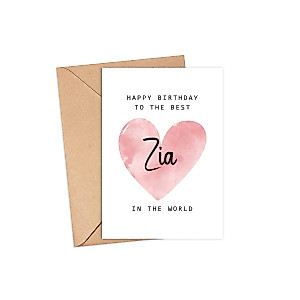 Happy Birthday To The Best Zia In The World Card - Zia Birthday Card - Zia Card - Mother's Day Gift - Happy Birthday Card Happy Birthday Mom