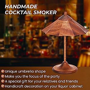 Cocktail Smoker Kit with Torch, Umbrella Whiskey Bourbon Smoker Kit with Wood Chips, Smoked Old Fashioned Drink Smoker Infuser Kit, Unique Gifts for Men Him Dad Husband Boyfriend (No Butane)