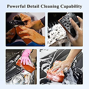 KmaxShip Synthetic Clay Bar & Sponge 2 in 1 for Car Detailing, 2 Pack Set Car Clay Pad for Auto Detailing, Magic Car Pad Cleaning, Reusable and Washable (Orange)