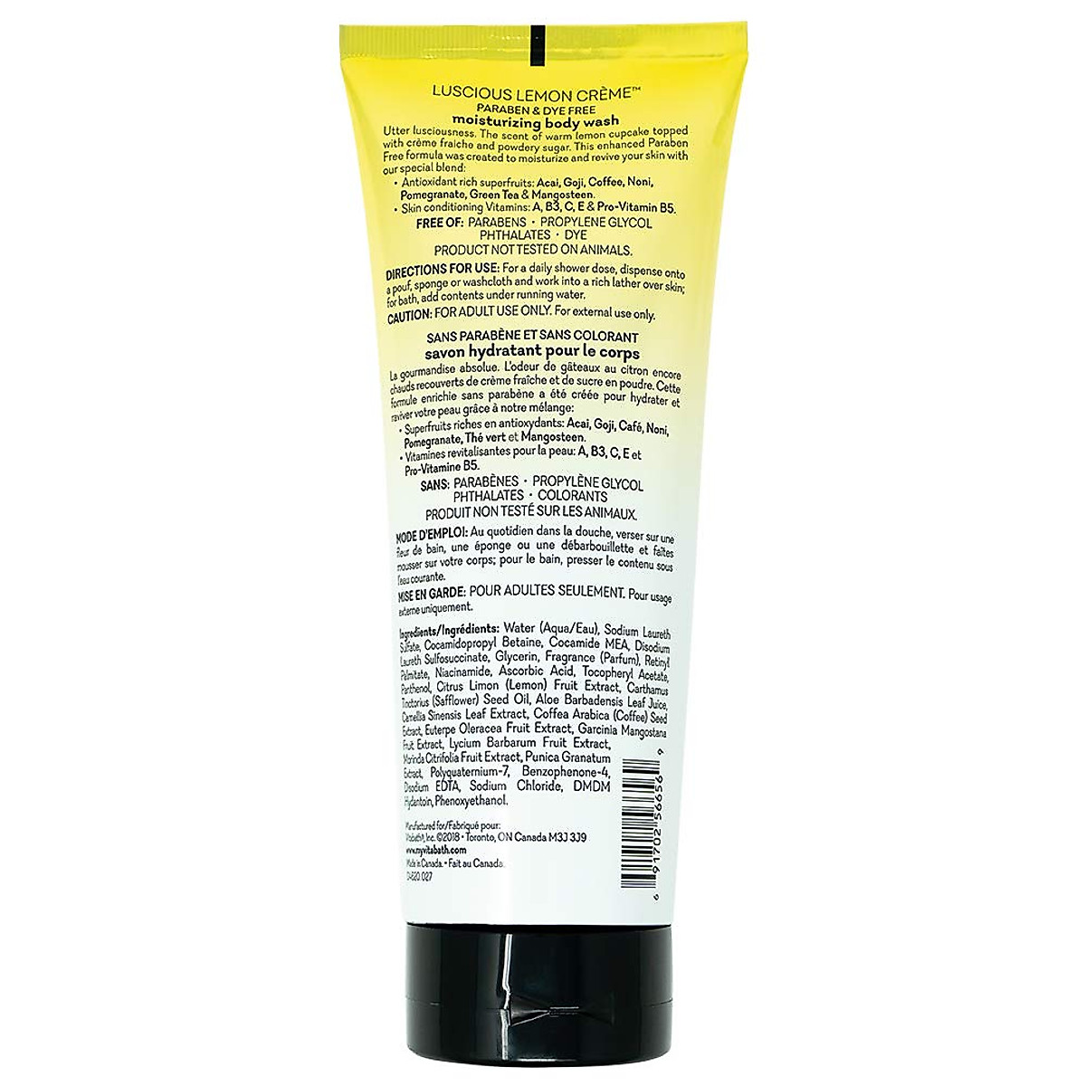 Vitabath Luscious Lemon Creme Body Wash for Unisex - 10 oz Body Wash